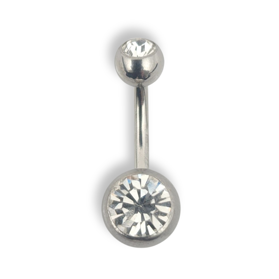 Clear Double Jewel Belly Bar – Pushkar